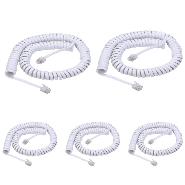 RJ9 Coiled Telephone Wire 6FT Curved Telephone Landline Phone Handset ...
