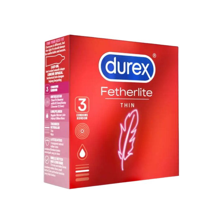 Durex Fetherlite Thin Condoms - Pack Of 03 Ultra Thin 3'S, Feel Thin ...