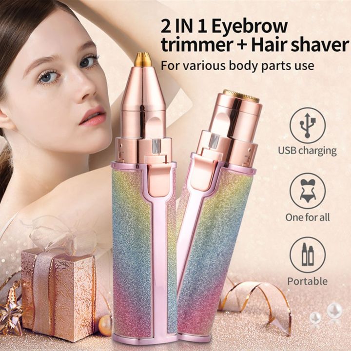 2 in 1 Mini Electric Epilator And Hair Remover For Body And Facial Hair ...