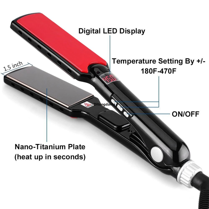 NEW Hair Plate Straight F ° 480MCH Straight Flat Iron Titanium High ...