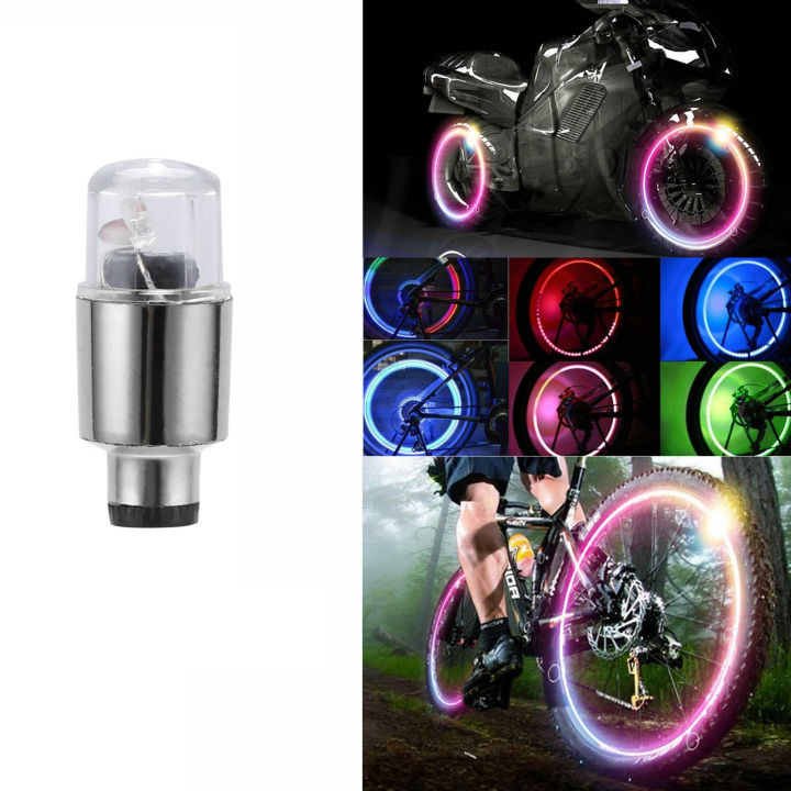 LED Car Bike Wheel Tire Tyre Valve Dust Cap Spoke Flash Lights Car ...