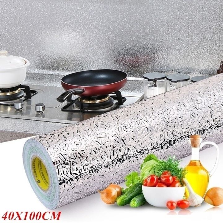 Kitchen Backsplash Wallpaper Peel and Stick Aluminum Foil Contact Paper ...