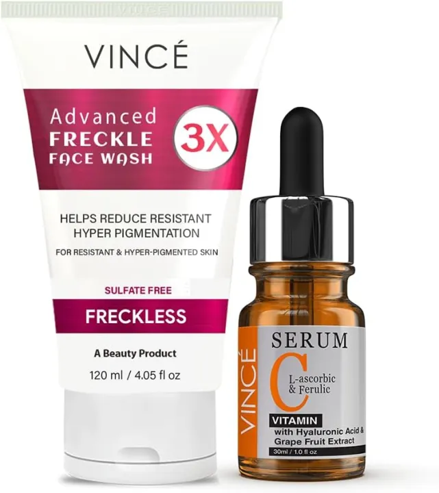 Vince Spotless Skin Duo - Vitamin C Serum 30ml + Freckle Face Wash ...