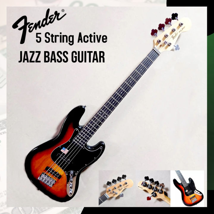 Fender Brown Sunburst Precision Active 5-String Electric Jazz Bass ...