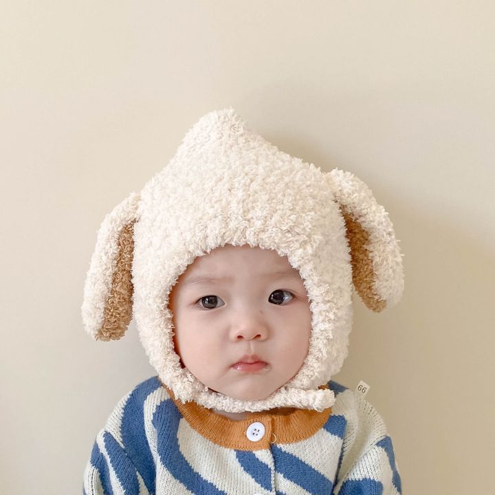 Cute Baby Plush Hat Autumn Winter Rabbit Ears Infant Beanie Cap Korean ...