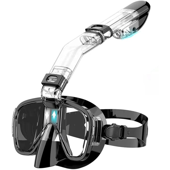 Snorkel Mask Foldable Diving Mask Set with Dry Top System and Camera ...