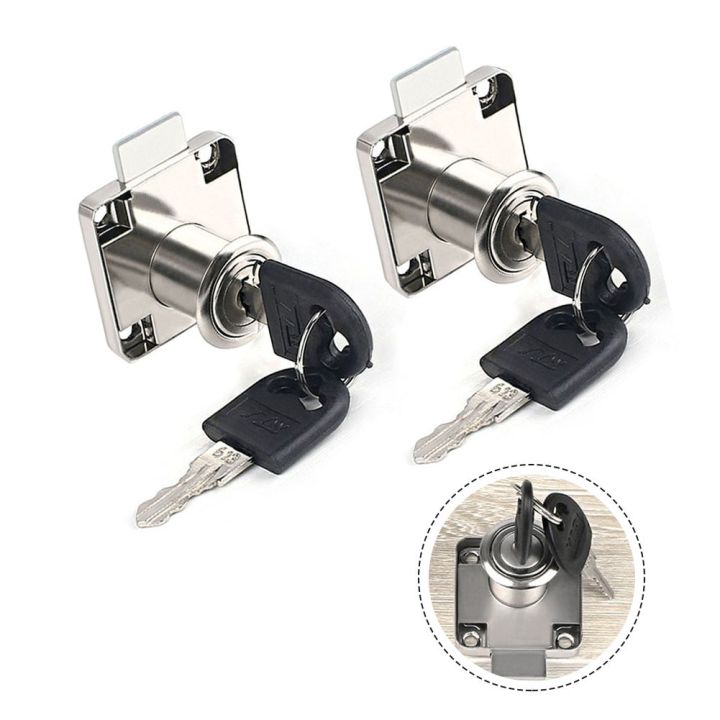 2PCS Iron Cabinet Drawer Latch Locks Matching Key Drawer Lock Bolt Cam ...