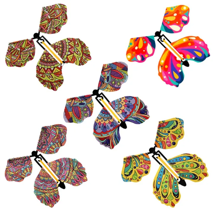 5PCS Flying Butterfly Wind Up Toys Flying Butterfly Surprise Insert ...