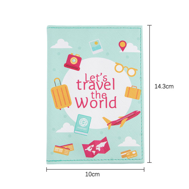 Travel Around The World Map Passport Case Pu Passport Protective ...