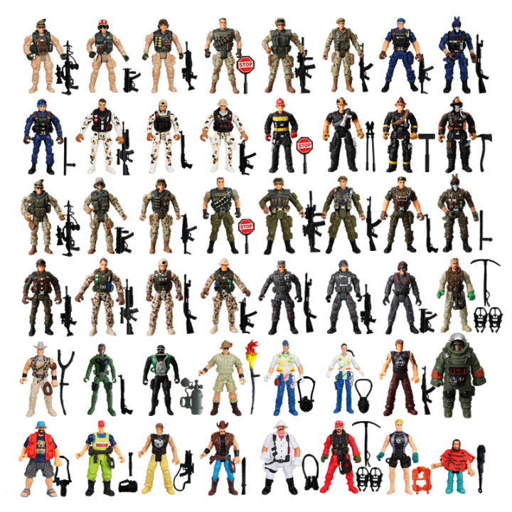 1:18 Men Fireman Explorer Action Figures Playset Terrorist Swat Team ...