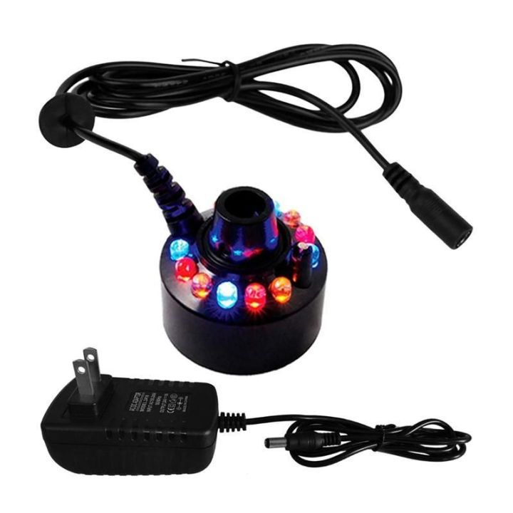 24V 12 LED With Adapter Color Changing Ultrasonic Mist Maker Fogger for ...