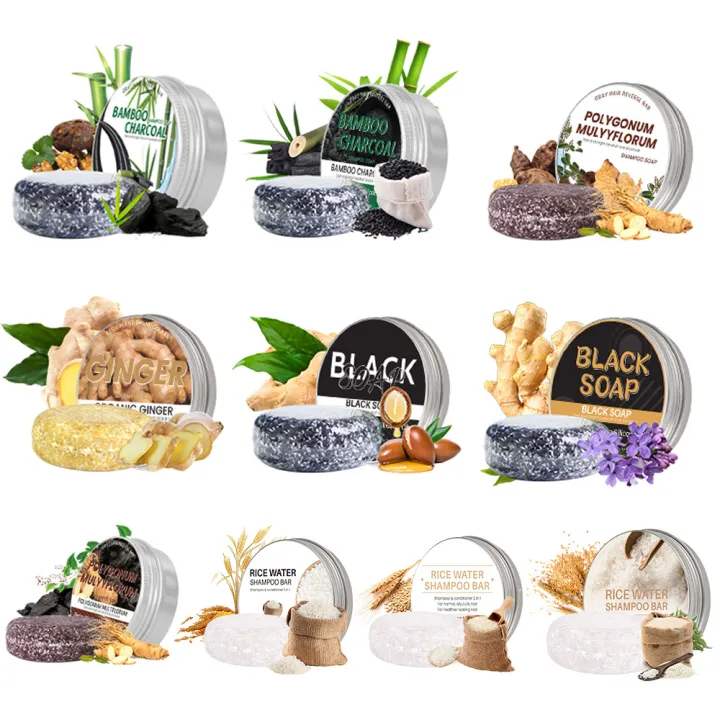 Cross-border foreign trade soap rice shampoo soap ginger black hair ...