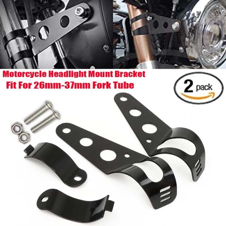Universal Motorcycle Headlight Mount Bracket Fork Ear Chopper Headlamp ...