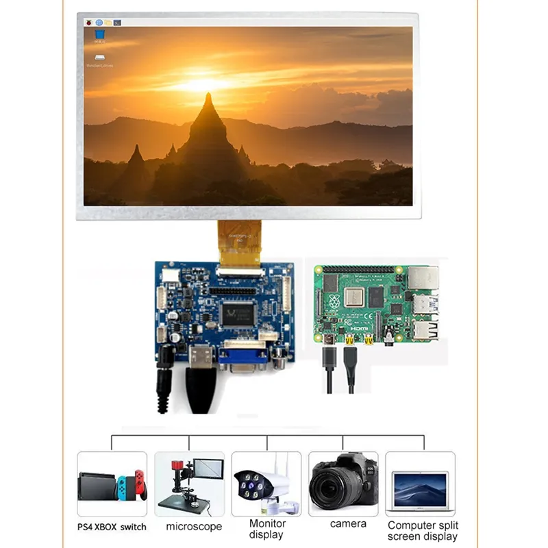 7 Inch 1024 X 600 LCD Screen Display Driver Board W/Driver Board ...