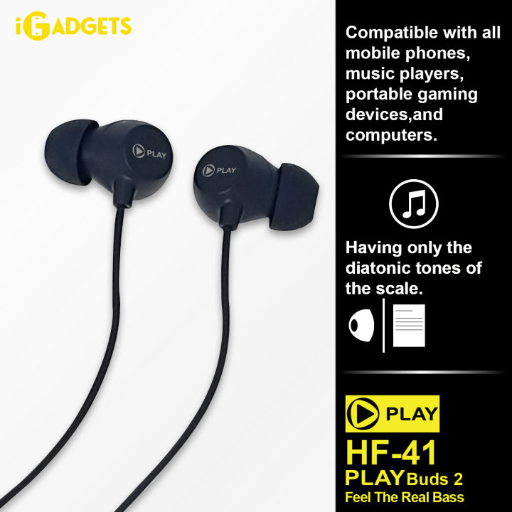 Play Buds 2 HF-41 High base Wired Earphones/Handsfree/Headphones with ...