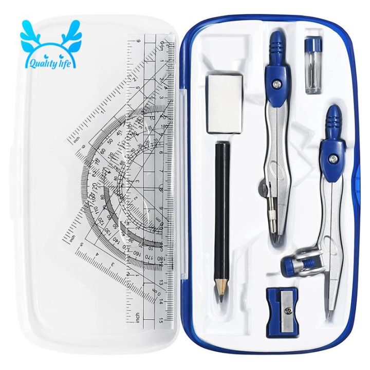 10 Piece Math Geometry Kit Sets Student Supplies for Drafting and ...