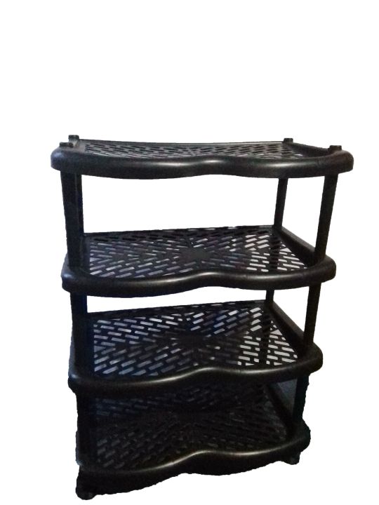 Shoe Rack Plastic 4 tier (Black) | Daraz.lk