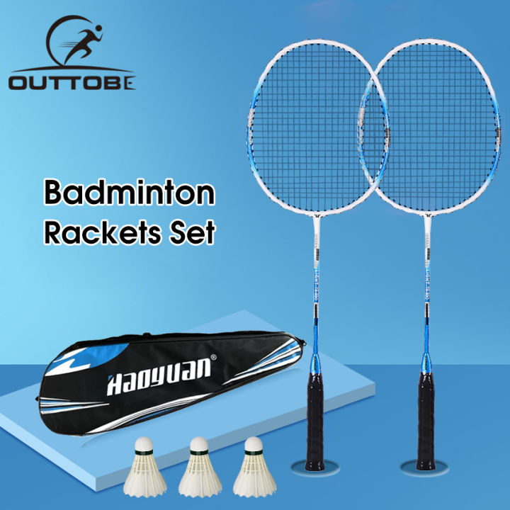 Outtobe Badminton Rackets Set 6PCS Portable Badminton Set Iron Alloy ...