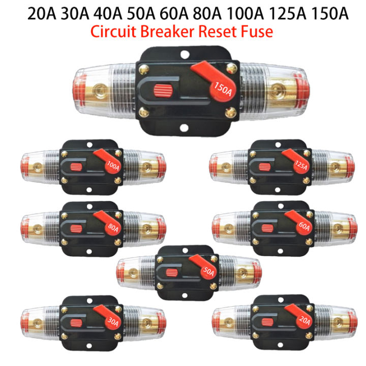 20A 30A 40A 50A 60A 80A 100A 150A Circuit Breaker 12V 24V DC Car Truck ...