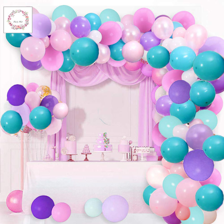 75 Pcs Pink ,Purple and Peacock Blue Balloons for Balloon Garlands ...
