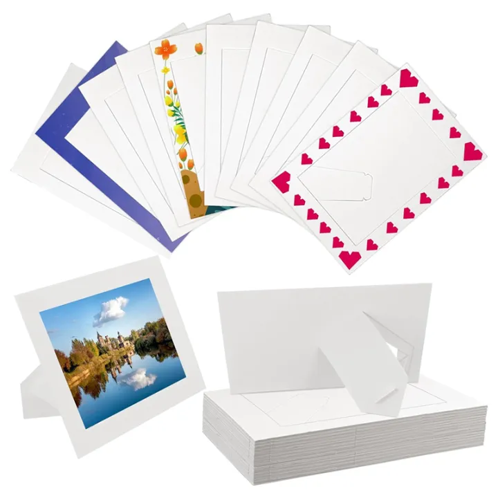 30 Pack Photo Frames Paper Picture Frames Standing White Cardboard ...
