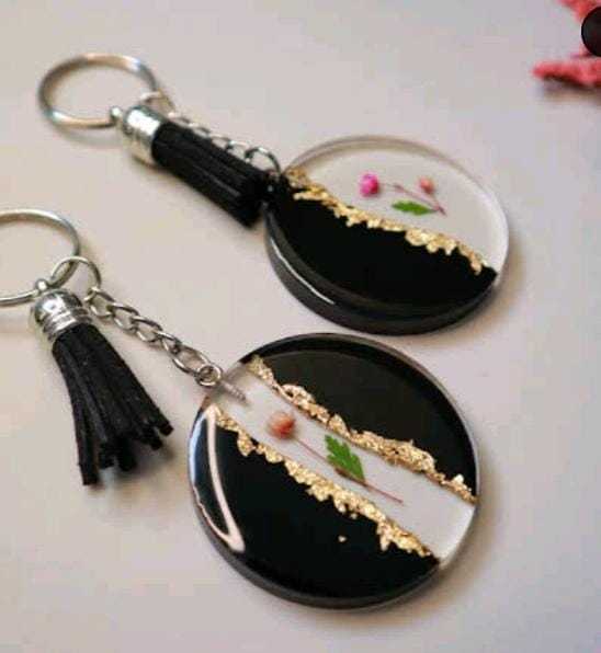 Epoxy Resin Key Tags- Crystal clear epoxy resin - Silver and Blue ...