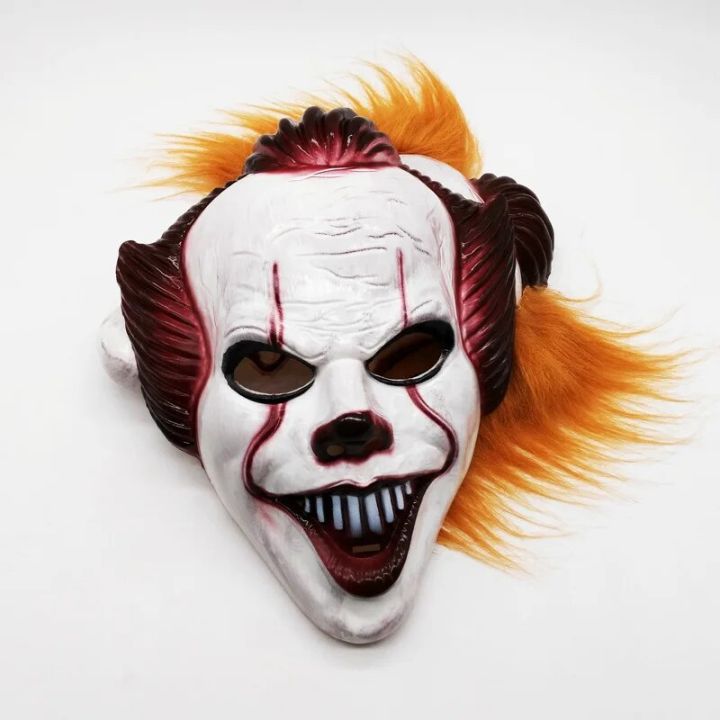 ghost mask Scary Movie Hard Plastic Mask Wig Party Costume Clown Mask ...