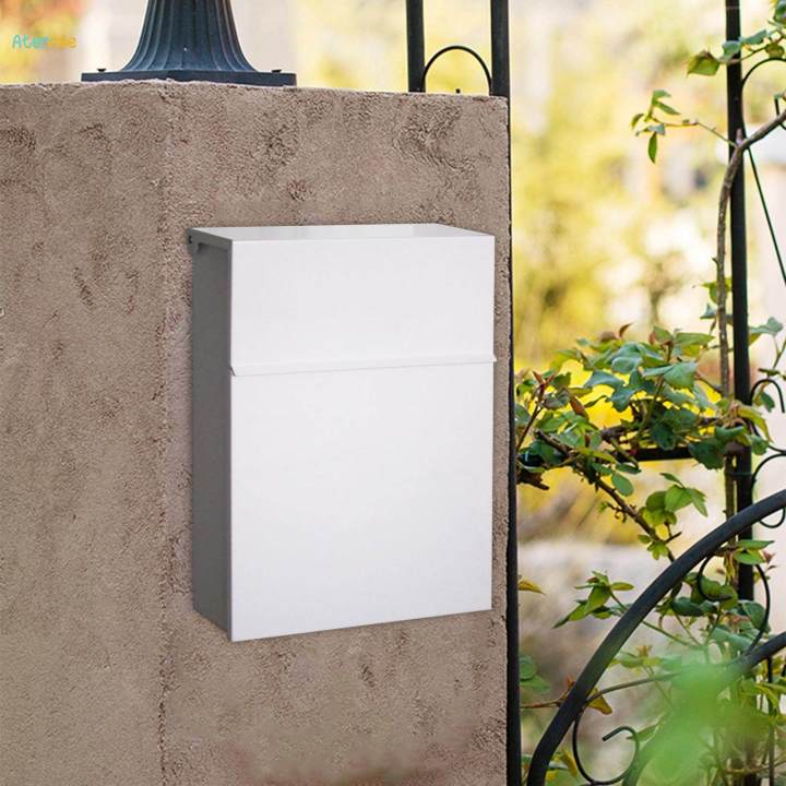 Wall Mount Mailbox Large Capacity with Key Lock Metal Postbox Letterbox ...