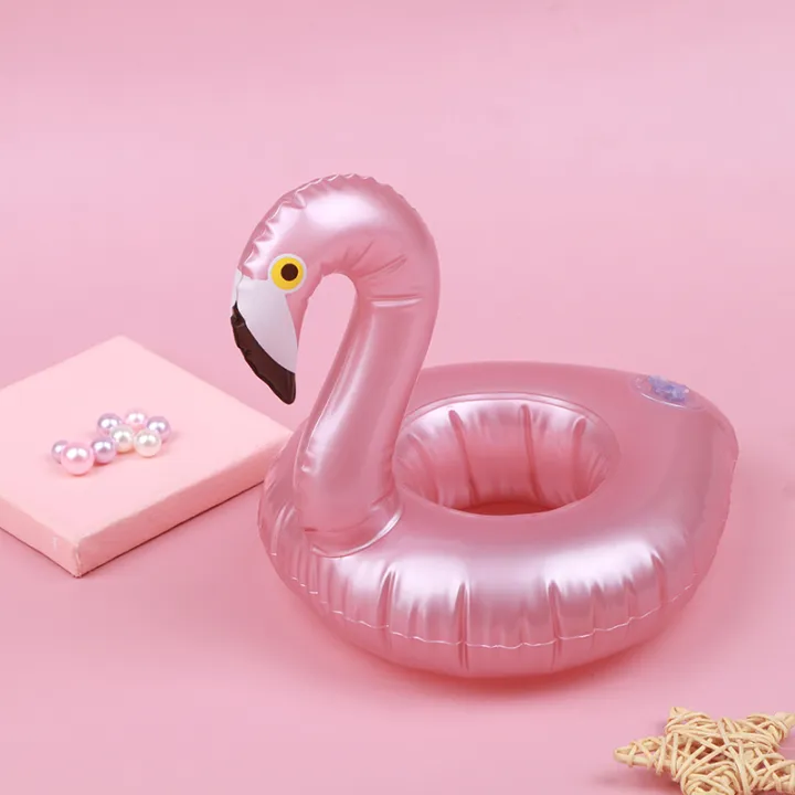 Mini inflatable flamingo pool float toys drink float cup holder party ...