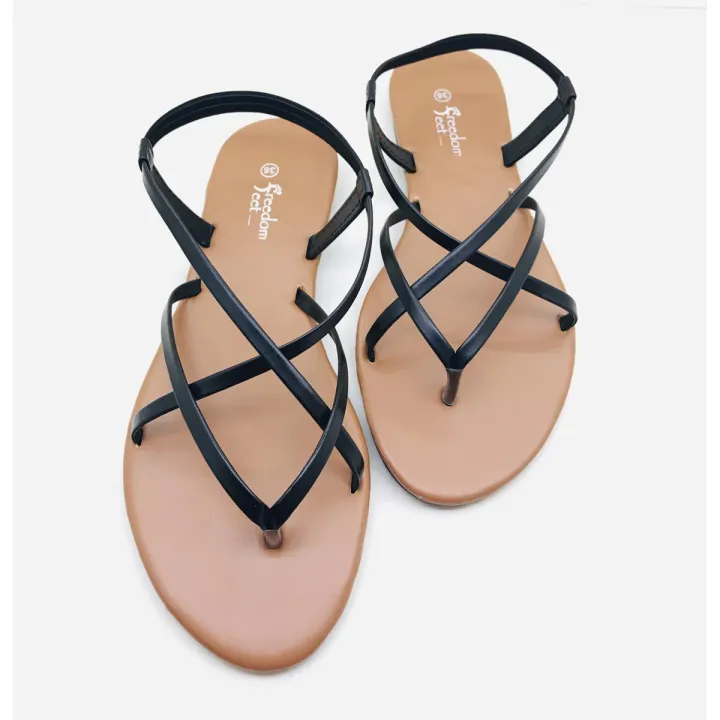 Freedom Feet High-quality Flat Ladies Cross Sandals Gladiator Flat Shoes flat Slipper | Daraz.lk