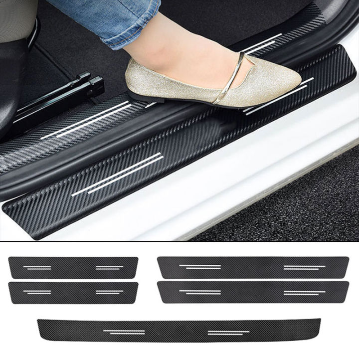 Leather Car Door Sill Plate Protector Stickers for Land Rover LR4 Range ...