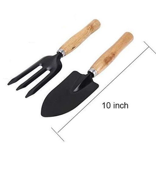 Wooden Handle Gardening Tools kit Hand Trowel and Fork Set(set of 2 ...