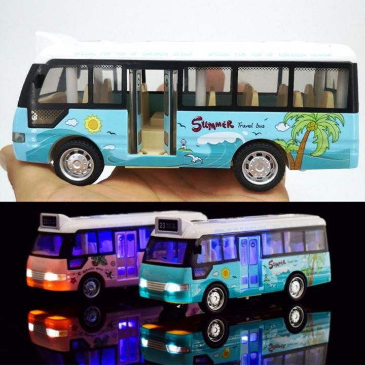Exquisite Tour Bus Model Toy Vehicles ABS 4 Wheels Simulate Car Model ...