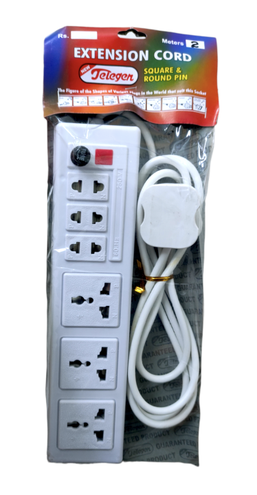 Extension Cord Square & Round Pin for Two Pin & Three Pin Items (with a ...