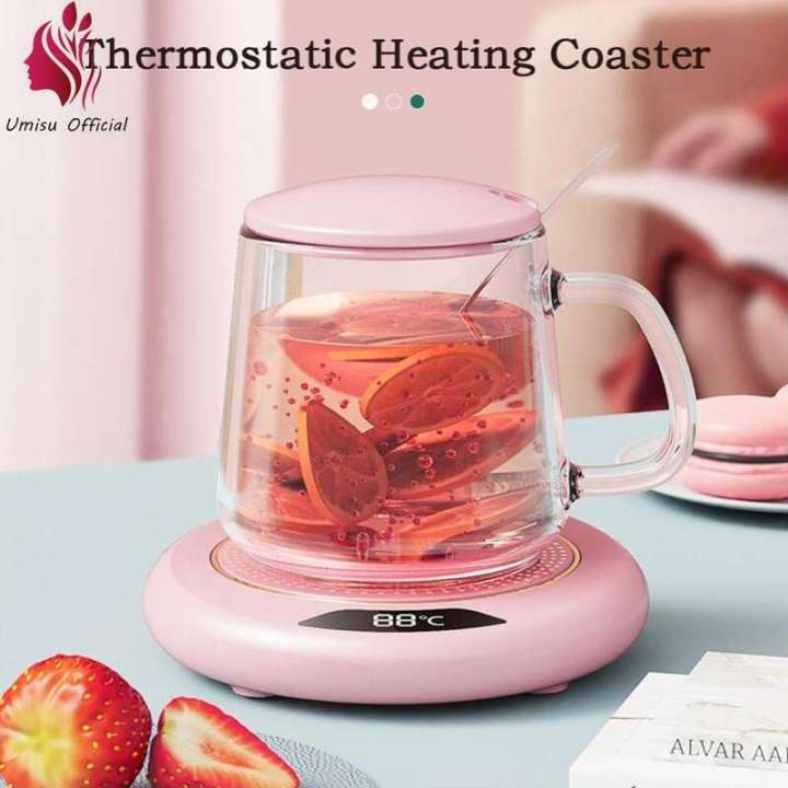 Umisu Thermostatic Coaster Cup Heater Mug Warmer 3 Gear 75°C Hot Tea ...