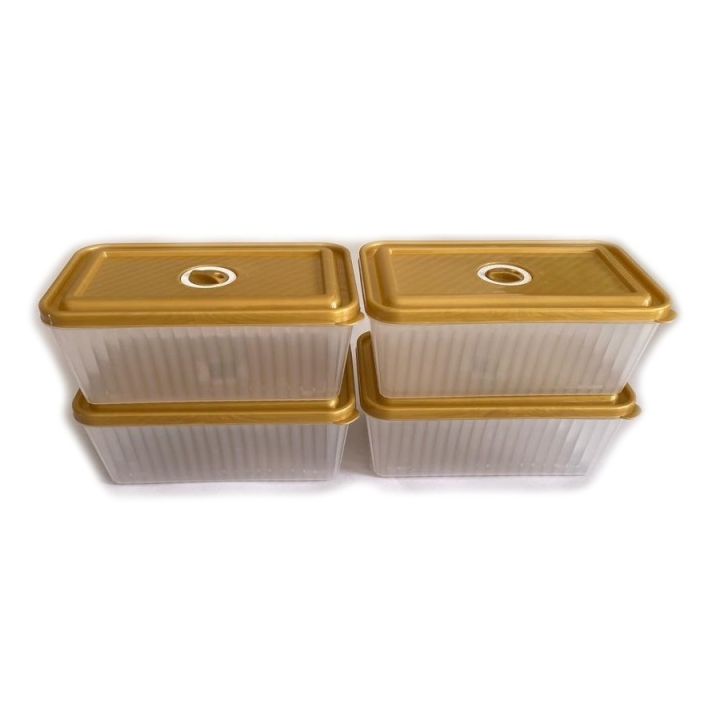4 Pieces Transparent Plastic Food Containers Set (RECTANGULAR SMALL ...