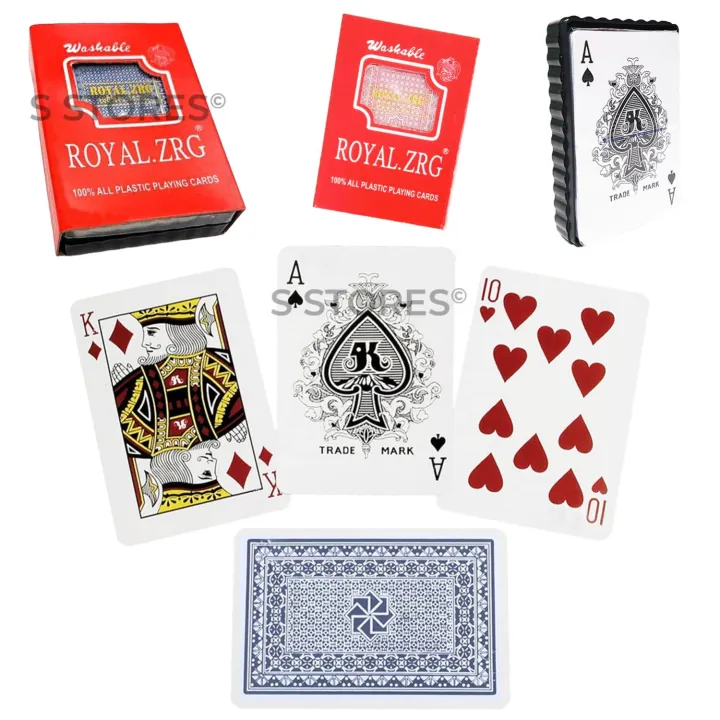 54pcs Royal Plastic Waterproof Playing Card pack with Plastic Box ...