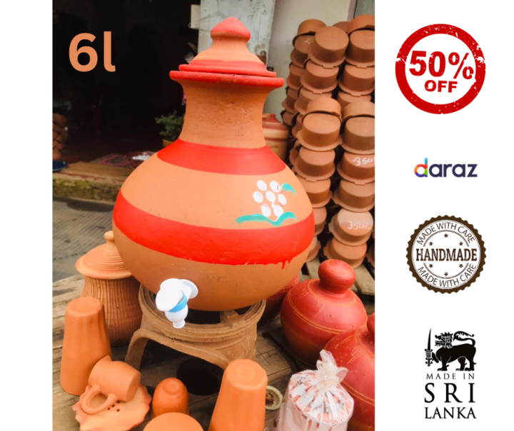 Terracotta Water Storage pot clay water Tank 7L (GURULETHUWA ...