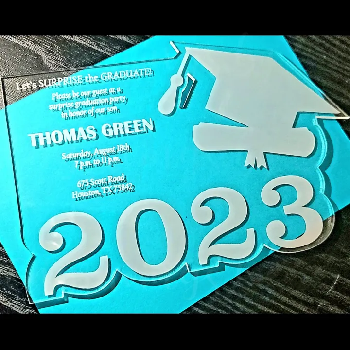 ECHIDNA Grad Invitation Card Grad Hat Pattern 2023 Graduation Party ...