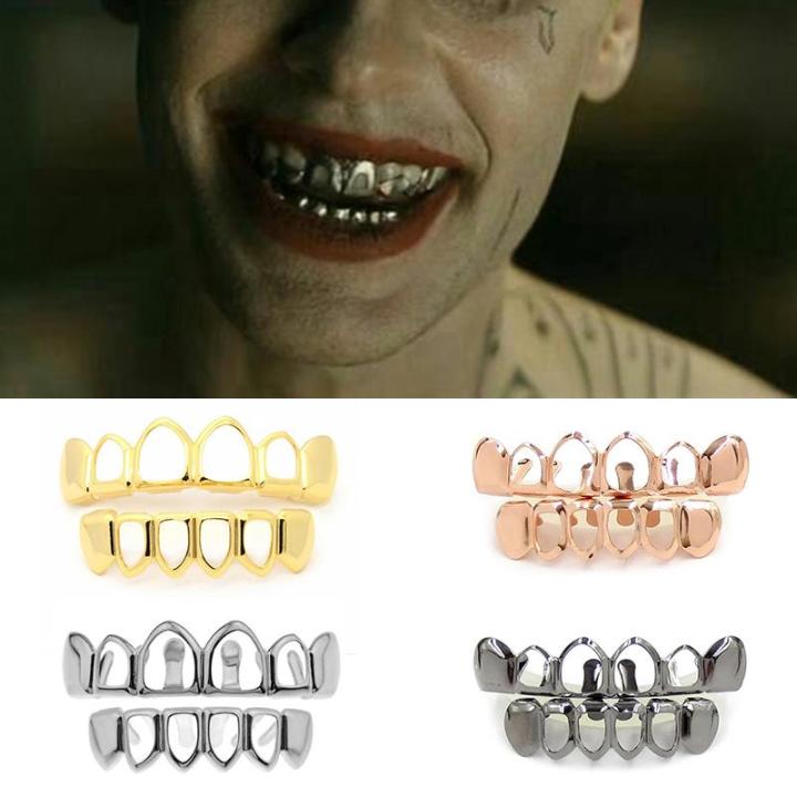 New Custom Fit Rock Style Gold Plated Hip Hop Hollow Open Face Teeth ...