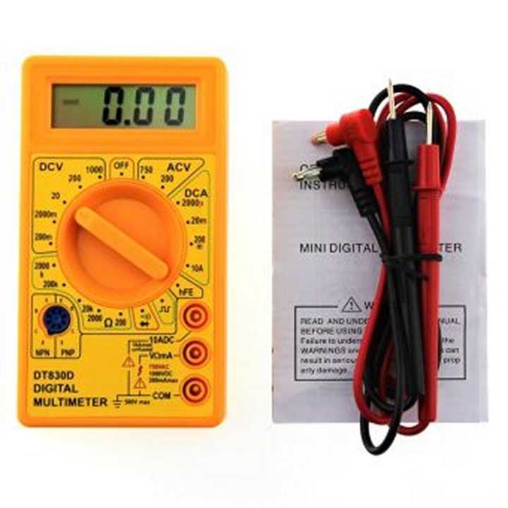 DT830D Mini Digital Multimeter Voltmeter Voltage Ampere Ohm Tester DC ...
