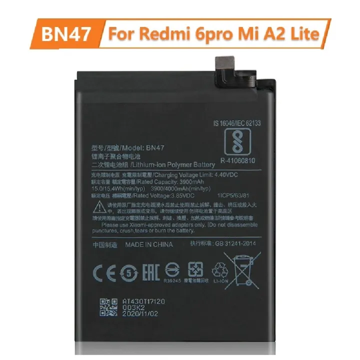 Xiaomi RedMi6 Pro Redmi 6 pro Mi A2 lite BN47 BN 47 BN-47 Battery ...