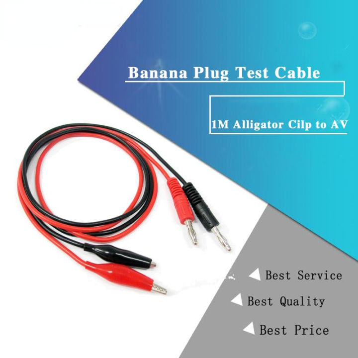 1M Alligator Cilp to AV Banana Plug Test Cable Lead Connector Dual ...