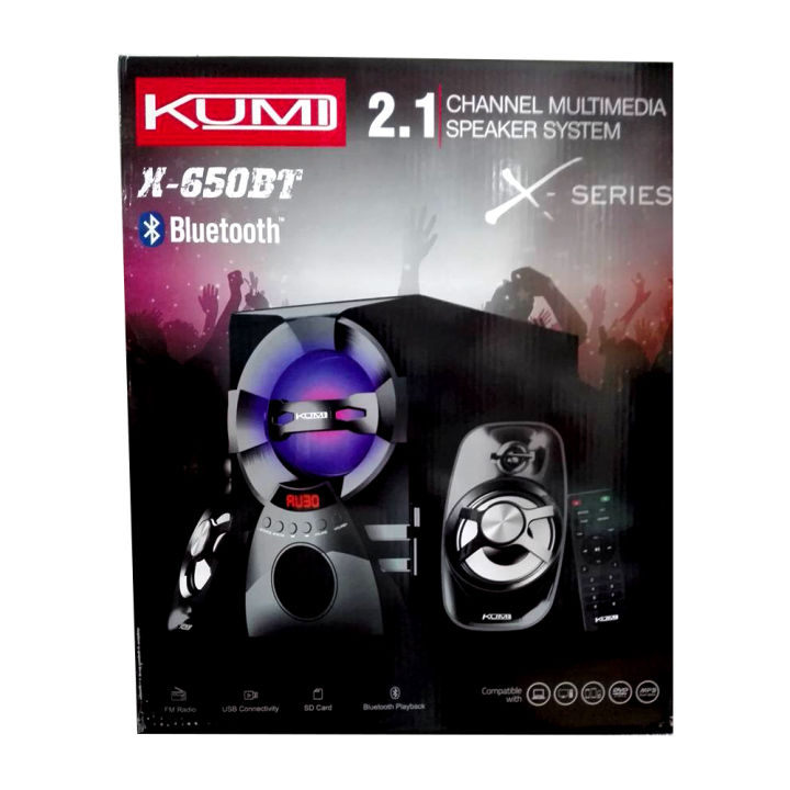 Kumi X650BT 2.1 bluetooth Subwoofer Speaker sytem for PC Laptop Home sub woofer x-650BT | Daraz.lk