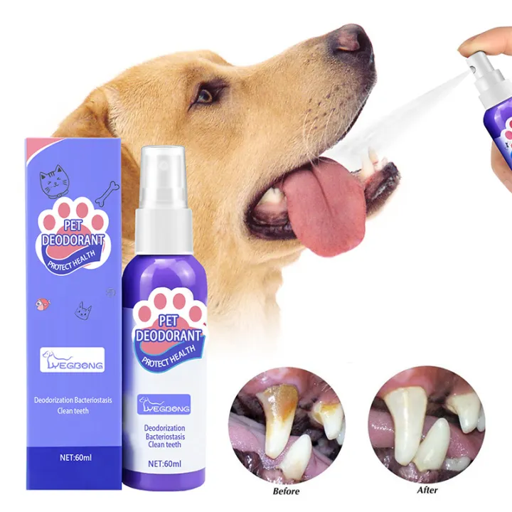 60ml Pet Oral Cleanse Spray Dogs Cats Teeth Clean Deodorant Prevent ...