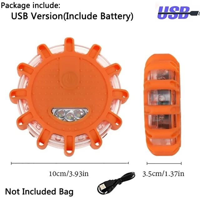 LED Emergency Lights Flare 9Modes Safety USB Rechargeable Flashing Lamp ...