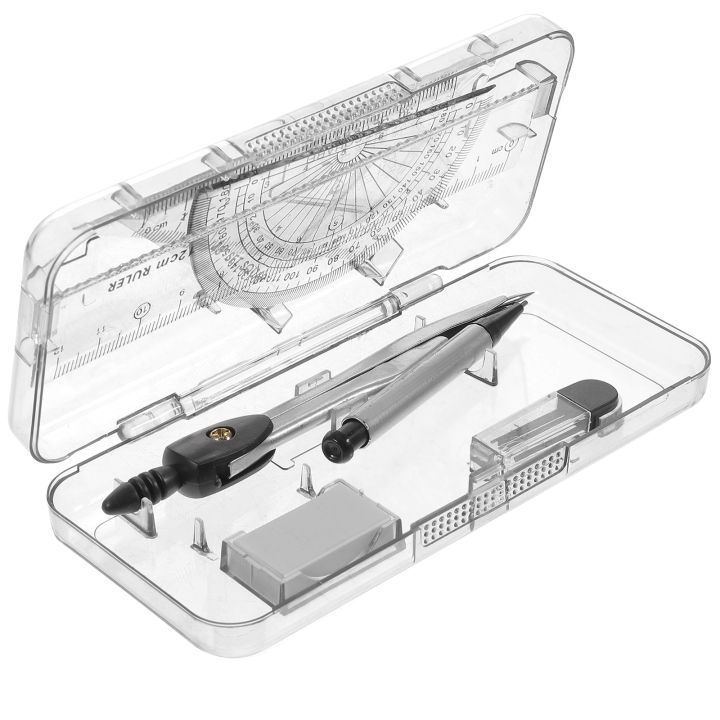 Set Geometry Compass Protractor Drawing Ruler Math Tool Protractors ...