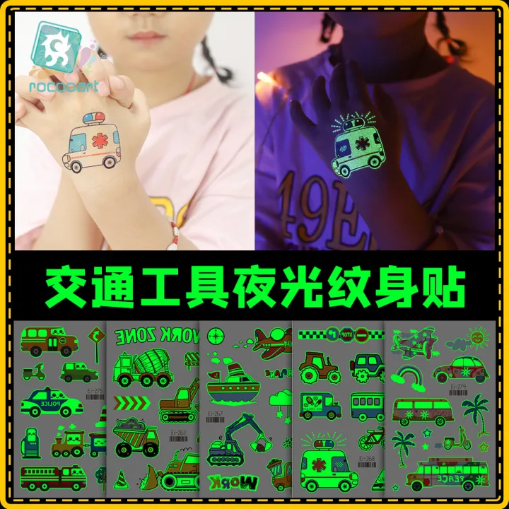 Waterproof Tattoo Sticker Luminous Engineering Car Vehicle Tattoo ...