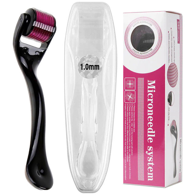 Derma Roller 1.0 mm OriginaI Titanium 540 Micro Needle with Storage Box ...