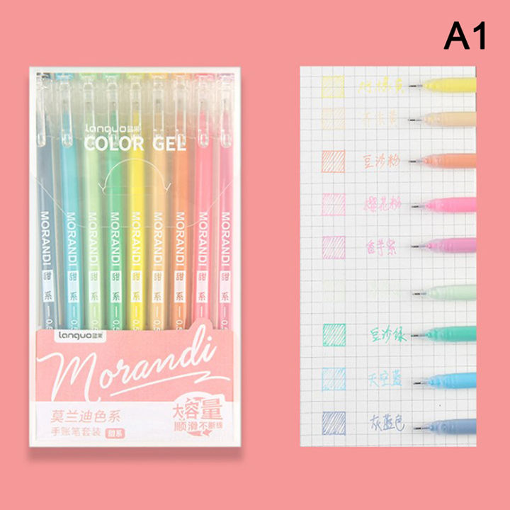 9 PCS/Set Morandi Gel Pen Multi Colored Gel Ink Pens Vintage 0.5mm ...